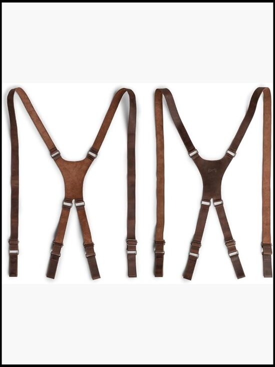 Accessories | Full Grain Leather X Back Suspenders With Belt Loops For ...
